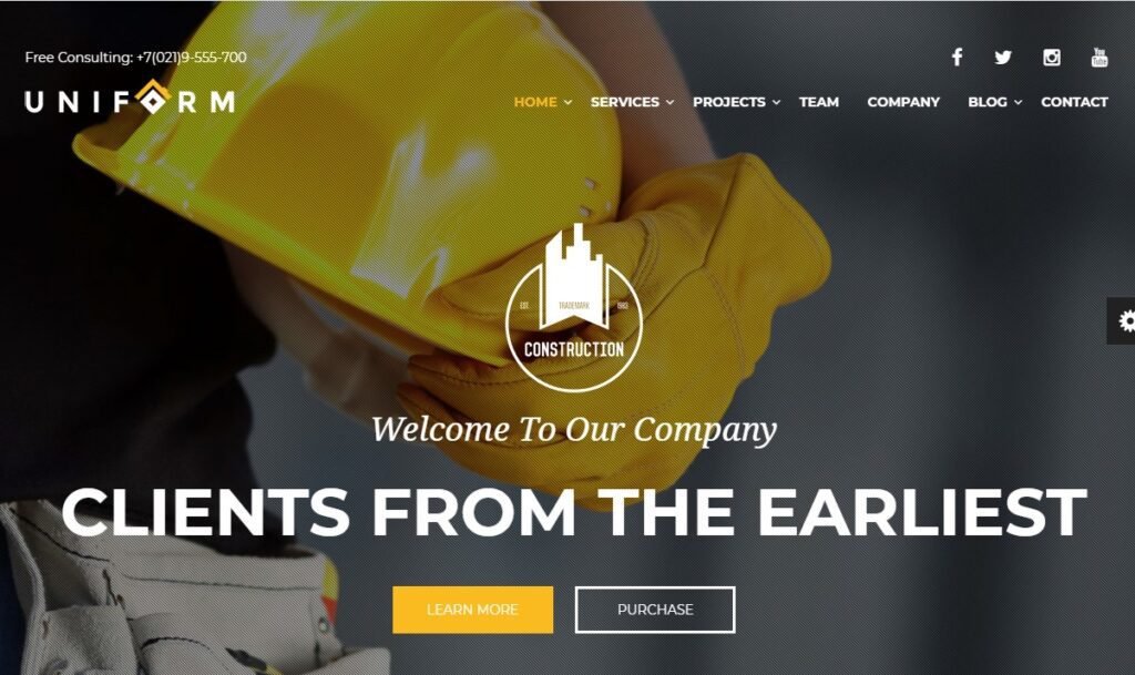 15 Best Construction HTML Templates